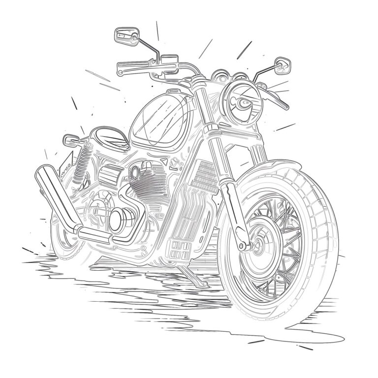Motorcycle Coloring Page | Coloring Pages Mimi Panda