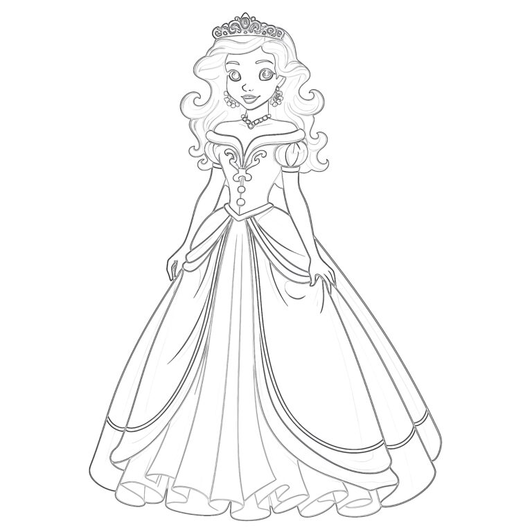 Princess Coloring Page | Coloring Pages Mimi Panda