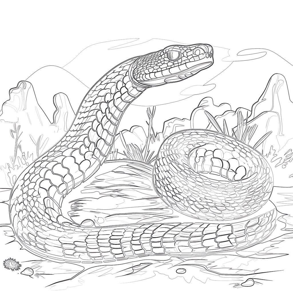 Free Rattlesnake Coloring Page | Coloring Page Mimi Panda