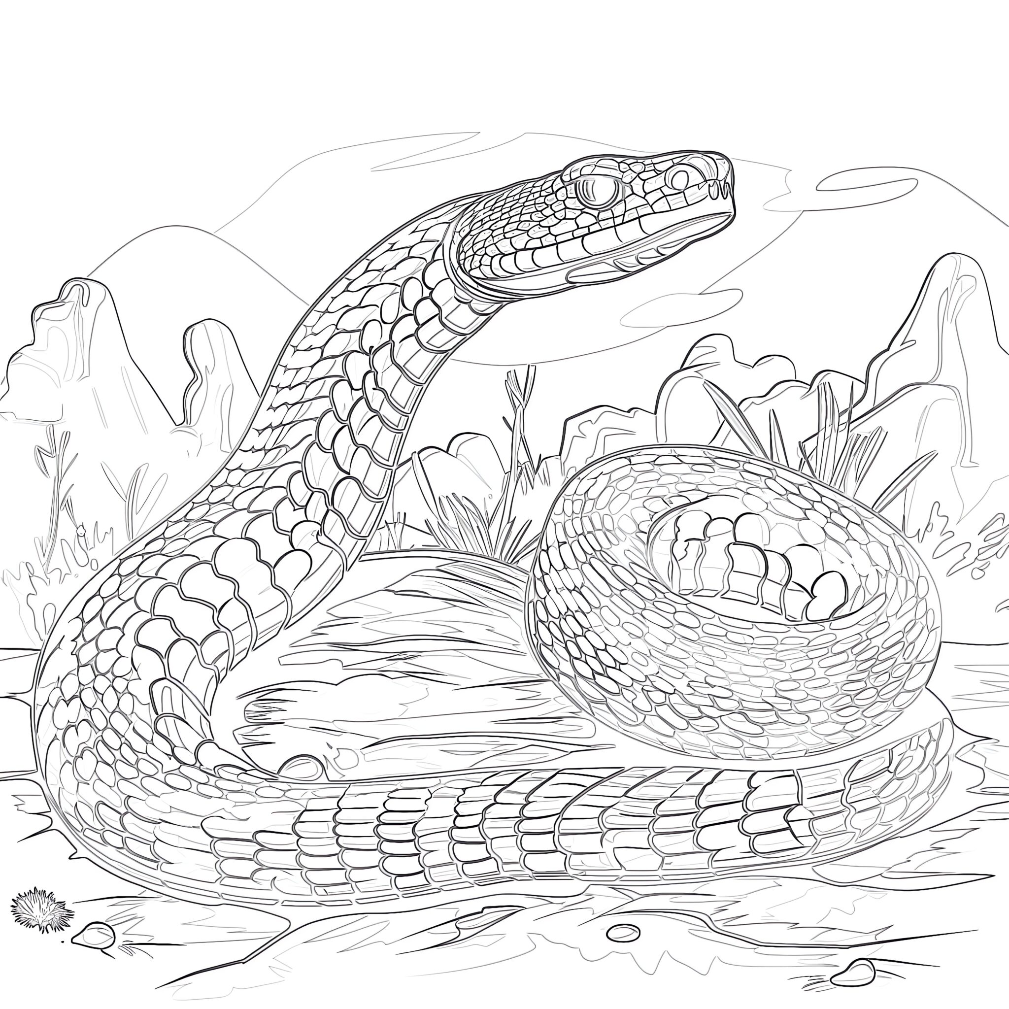 Free Rattlesnake Coloring Page | Coloring Page Mimi Panda