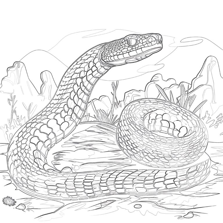 Free Rattlesnake Coloring Page | Coloring Page Mimi Panda