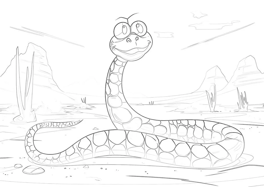 Free Rattlesnake Coloring Page | Coloring Page Mimi Panda