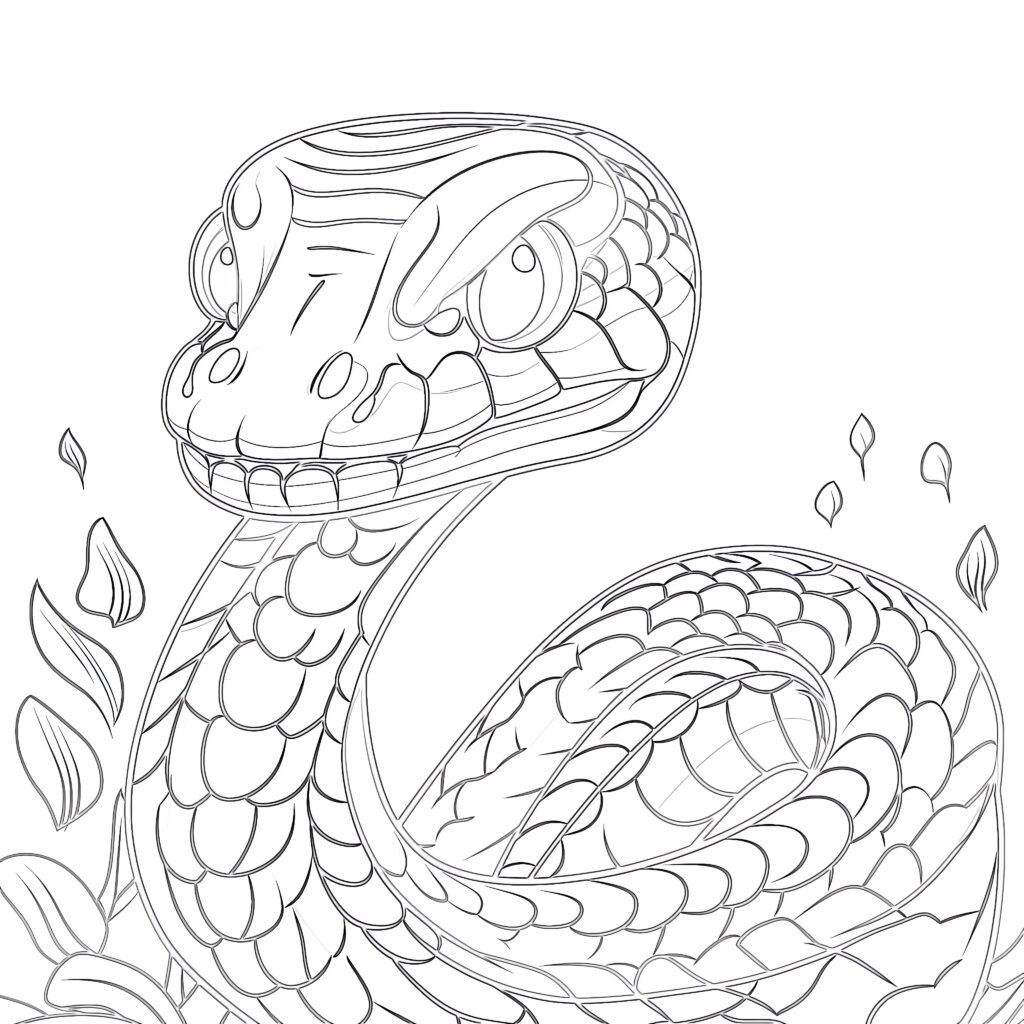 Free Snake Coloring Page | Coloring Pages Mimi Panda