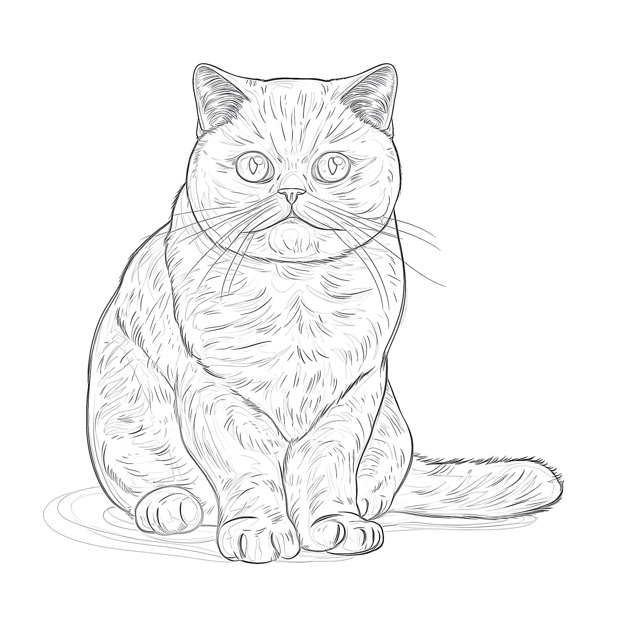 Adult Cat Coloring Page | Coloring Pages Mimi Panda