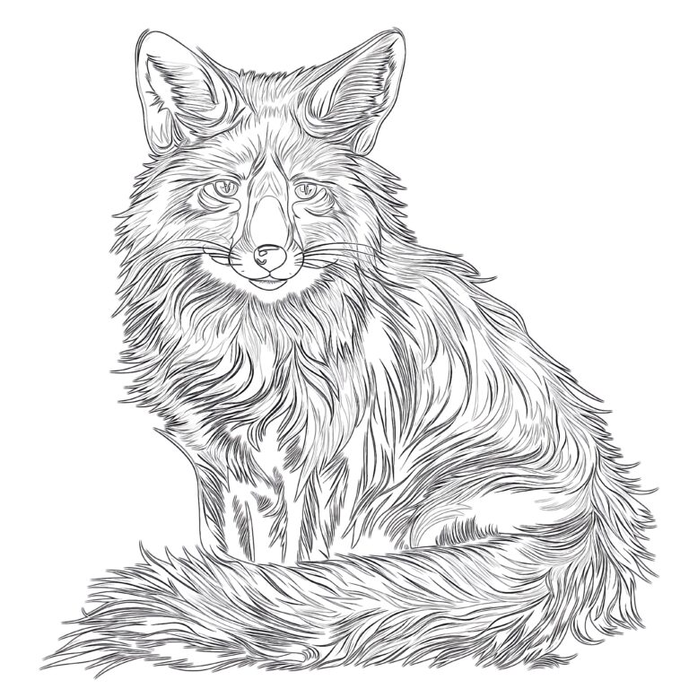 Adult Coloring Fox Page | Coloring Pages Mimi Panda