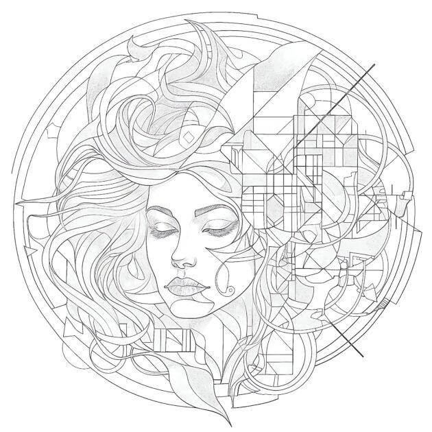 Adult Coloring Geometric Page | Coloring Pages Mimi Panda