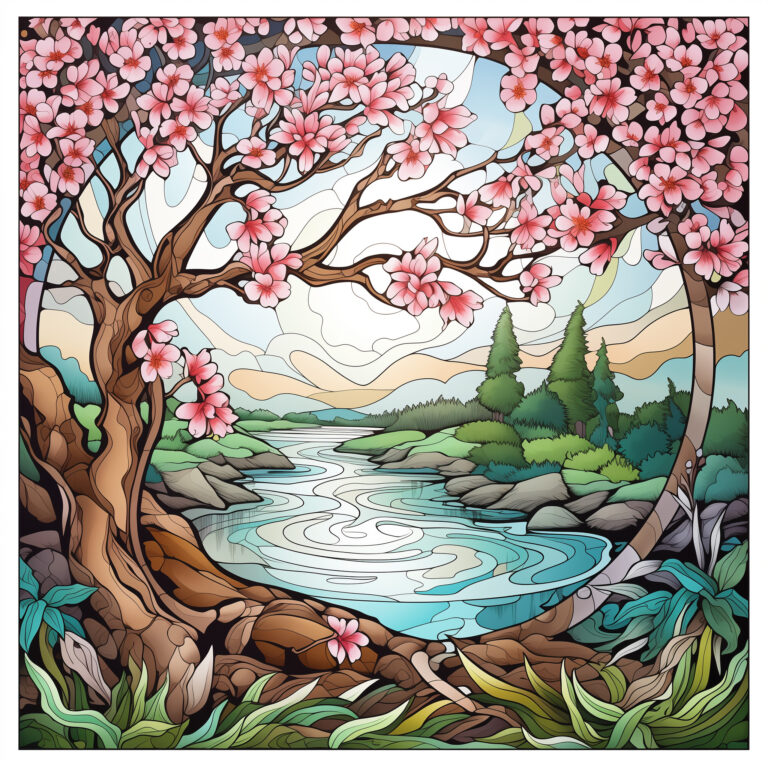 Adult Coloring Spring | Coloring Page Mimi Panda