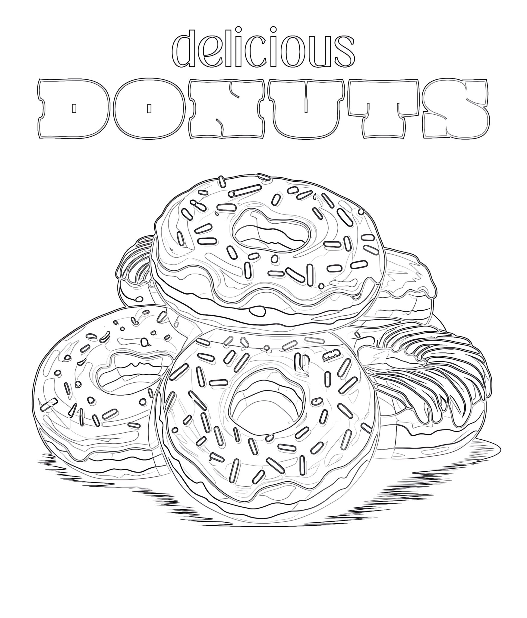 Best Donuts Coloring Page | Coloring Pages Mimi Panda