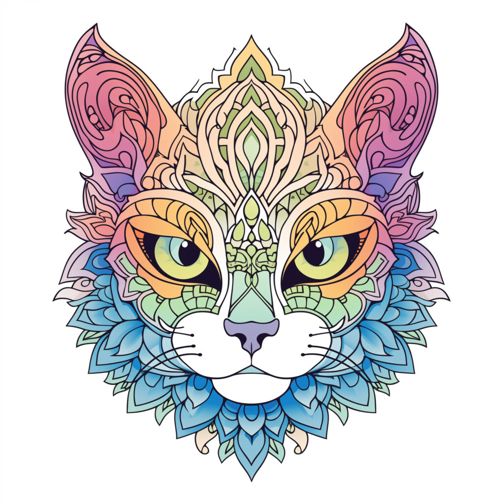 Cute Cats Coloring Page | Coloring Pages Mimi Panda