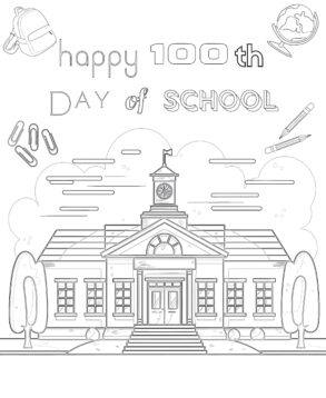 100th Day Of School Coloring Page Free | Coloring Pages Mimi Panda