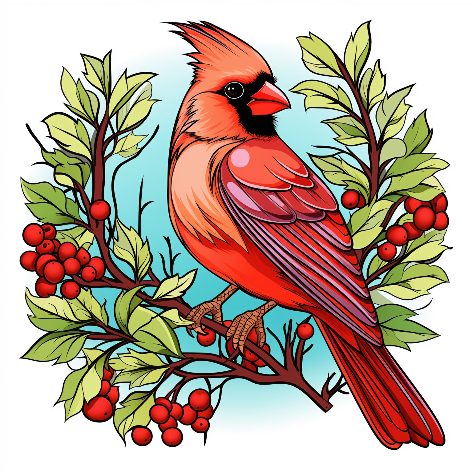 Cardinal Coloring Page | Coloring Pages Mimi Panda