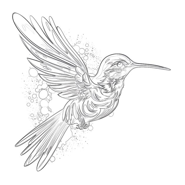 Coloring Page Hummingbird | Coloring Pages Mimi Panda