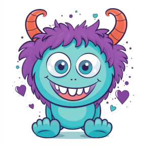 Love Monster Coloring Page | Coloring Pages Mimi Panda