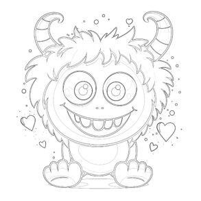 Love Monster Coloring Page | Coloring Pages Mimi Panda