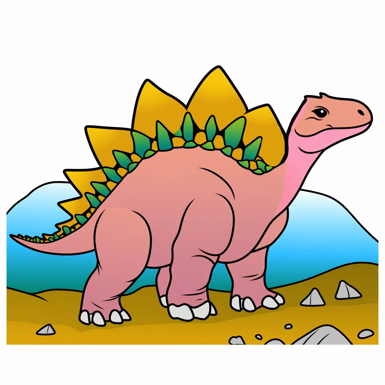 Printable Dinosaur Coloring Page - Mimi Panda