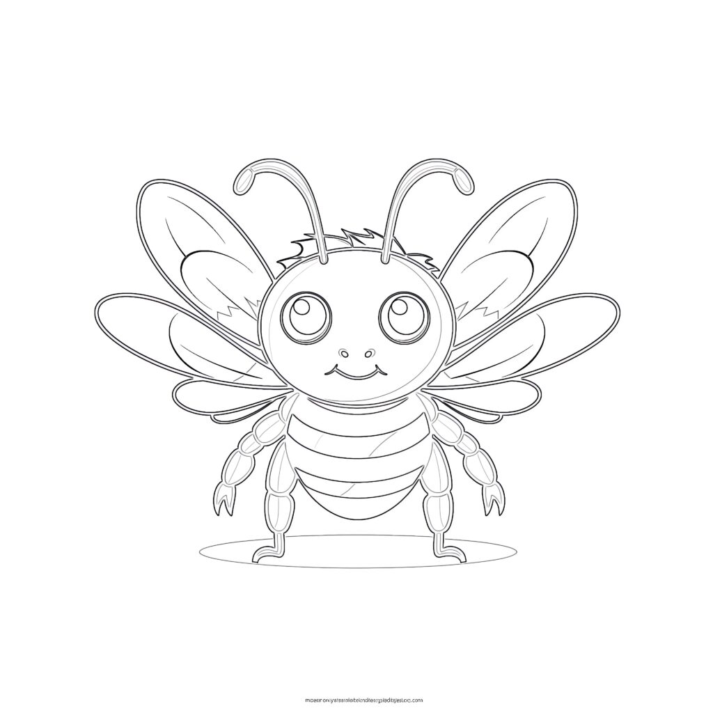 Bee Coloring Page Printable | Coloring Pages Mimi Panda