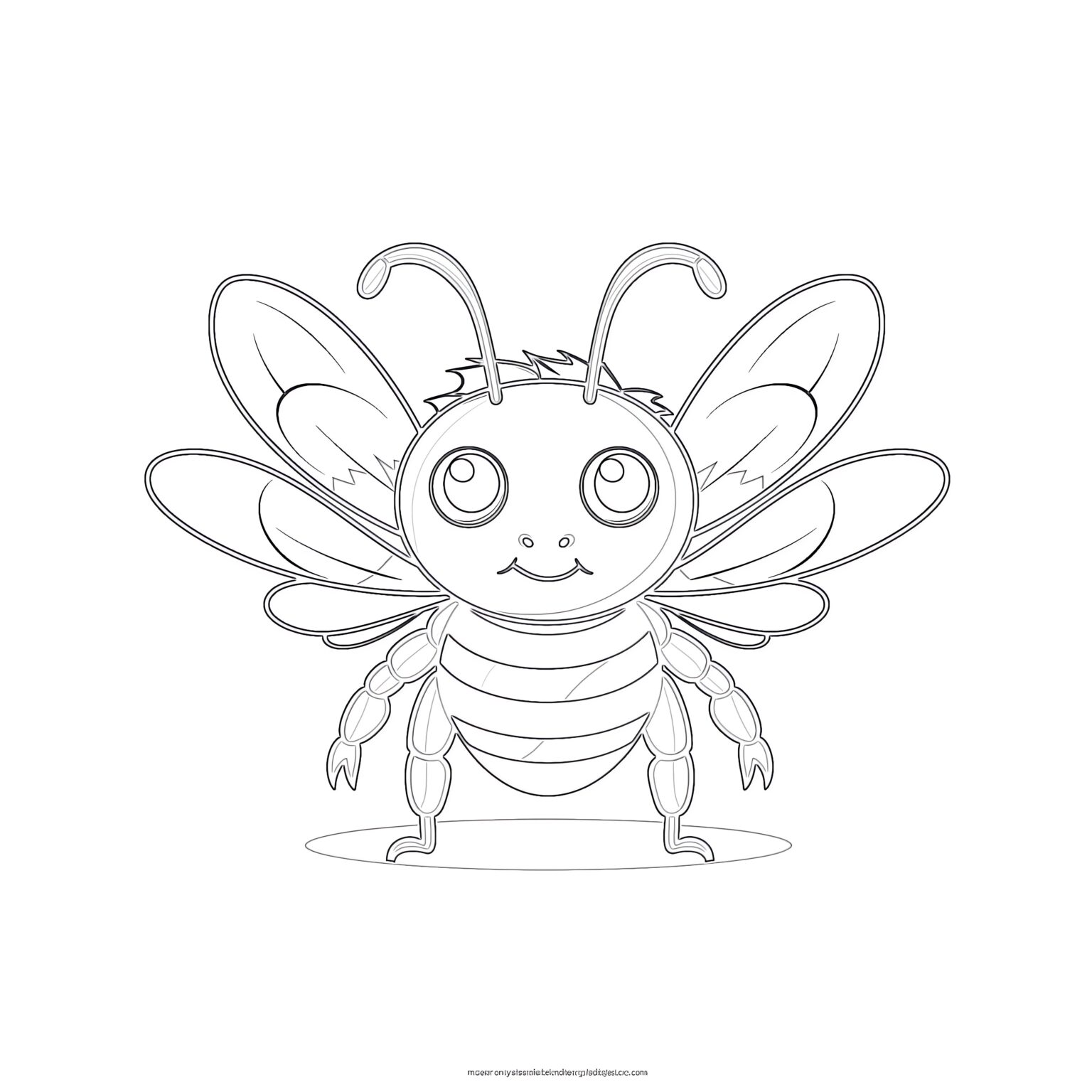 Bee Coloring Page Printable | Coloring Pages Mimi Panda