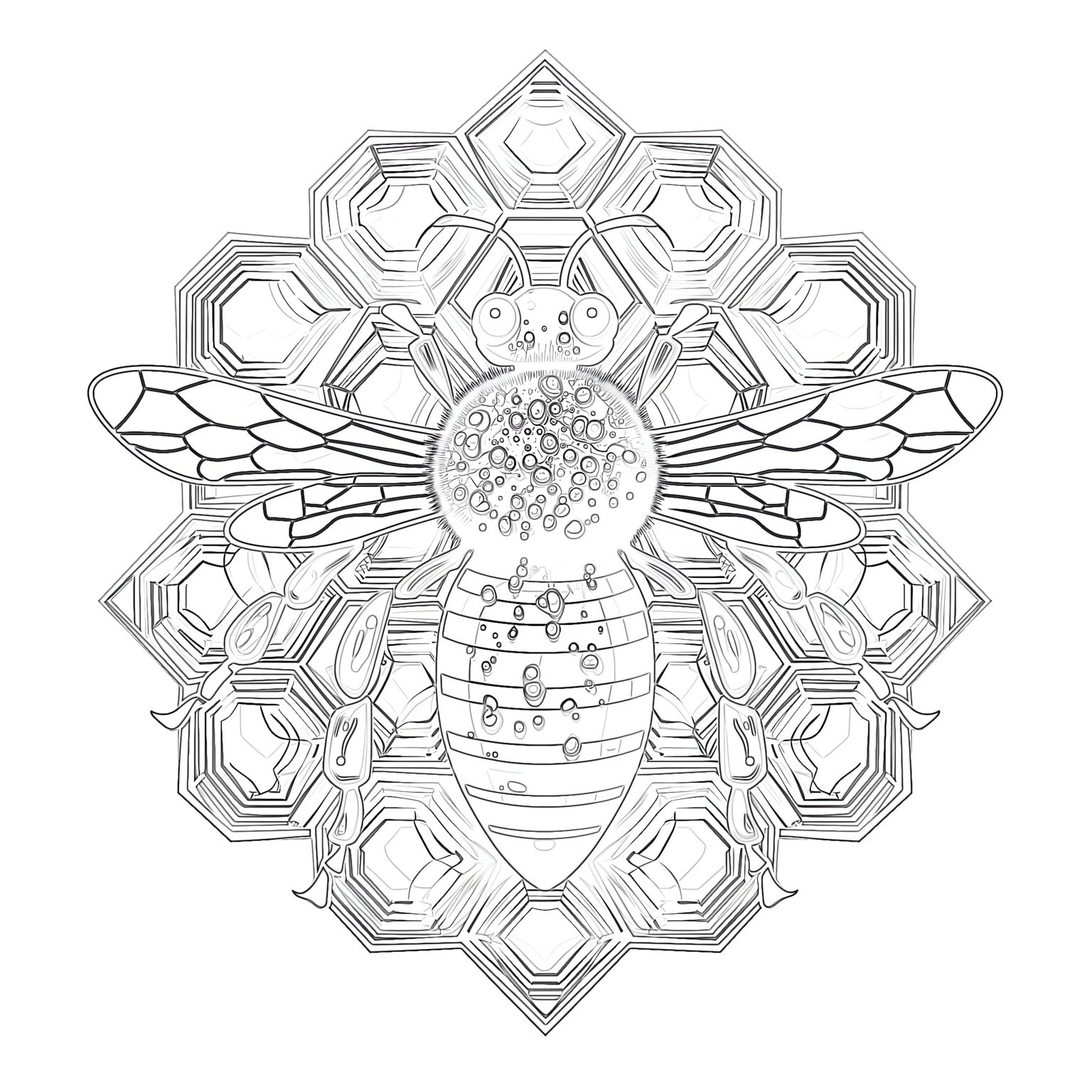 Bee Honeycomb Coloring Page | Coloring Pages Mimi Panda