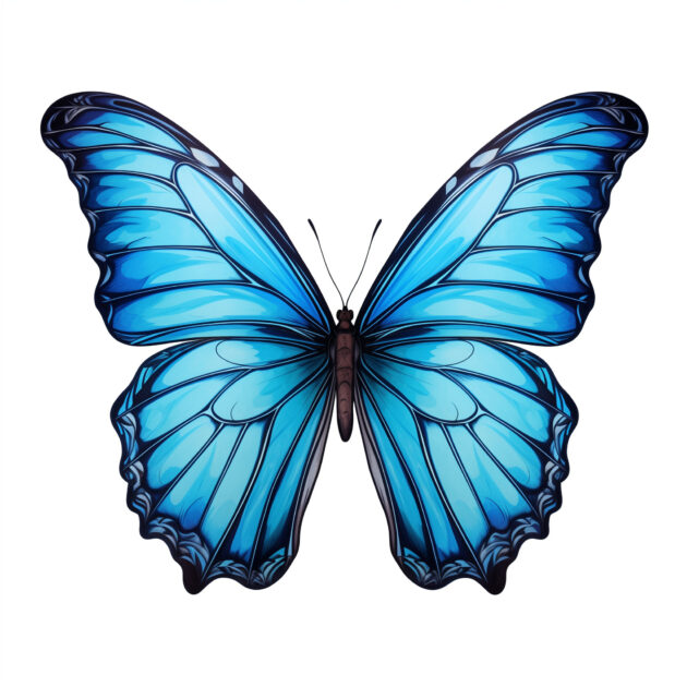 Blue Morpho Butterfly Coloring Page | Coloring Pages Mimi Panda