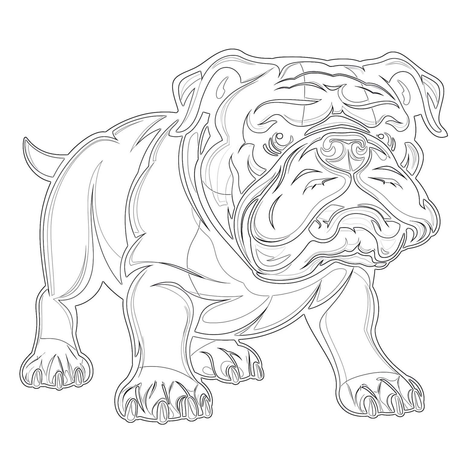 Bulldog Coloring Pages Printable | Coloring Pages Mimi Panda