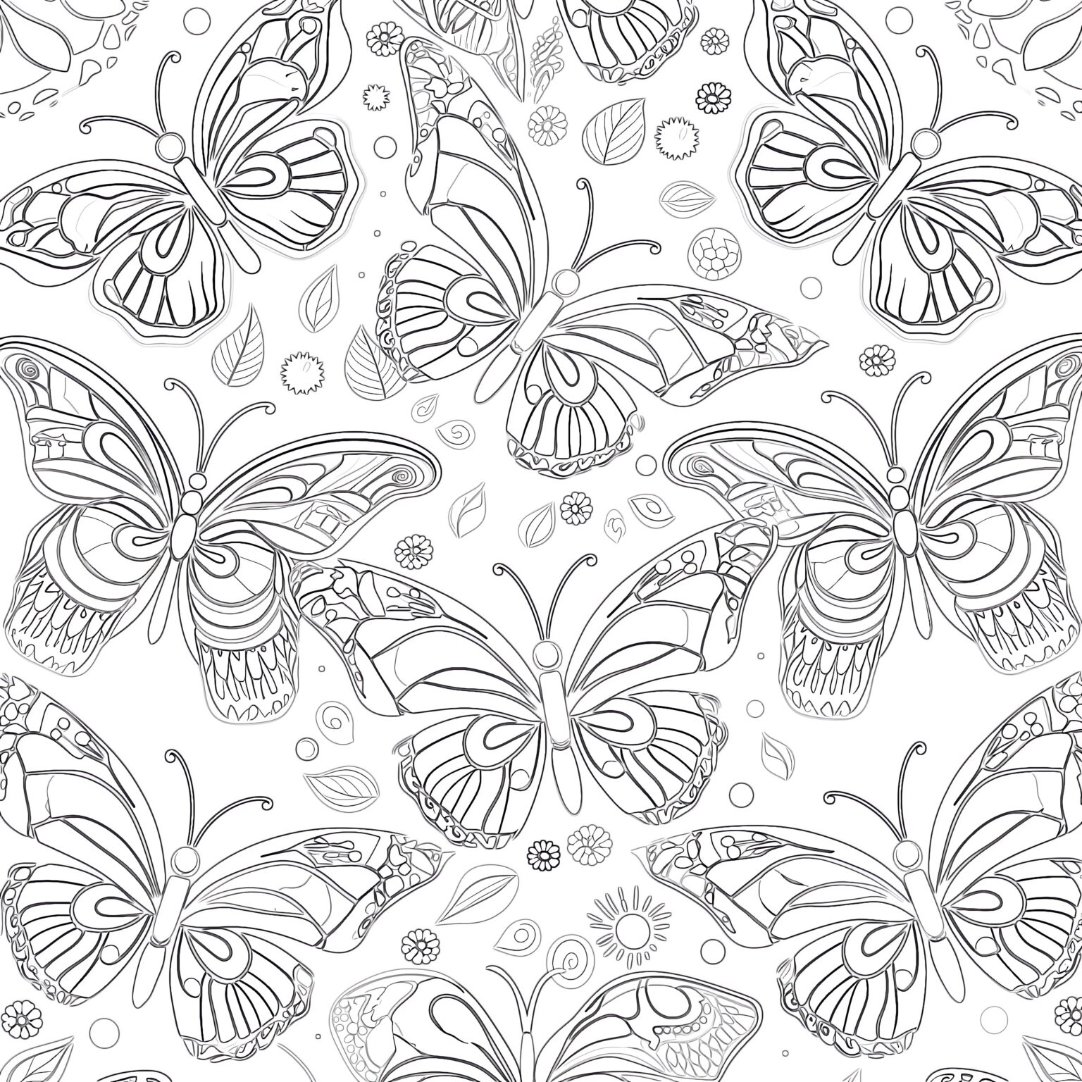 Butterfly Pattern Coloring Page | Coloring Pages Mimi Panda