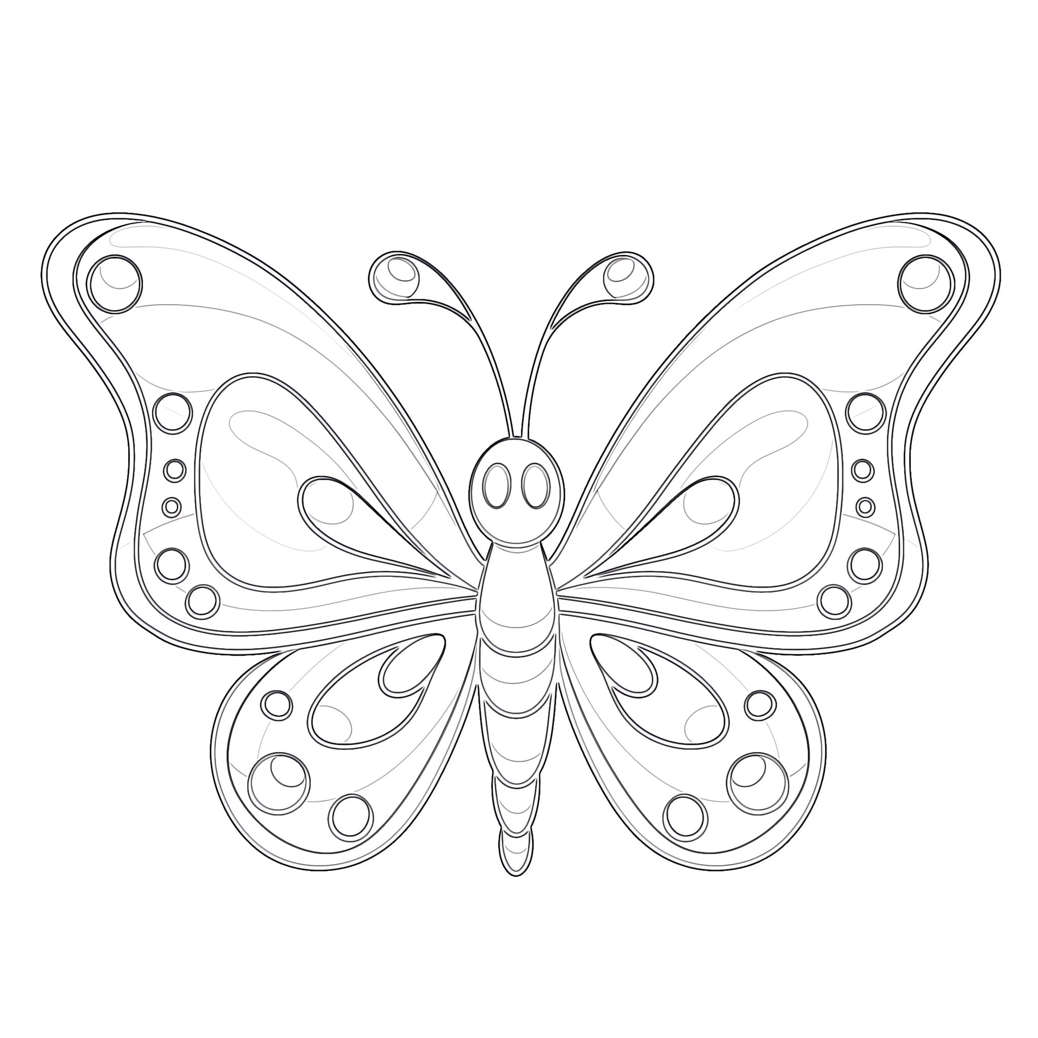 Cartoon Butterfly Coloring Pages | Coloring Pages Mimi Panda