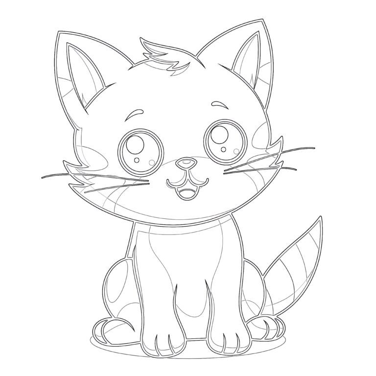 International Cat Day Coloring Page | Coloring Pages Mimi Panda