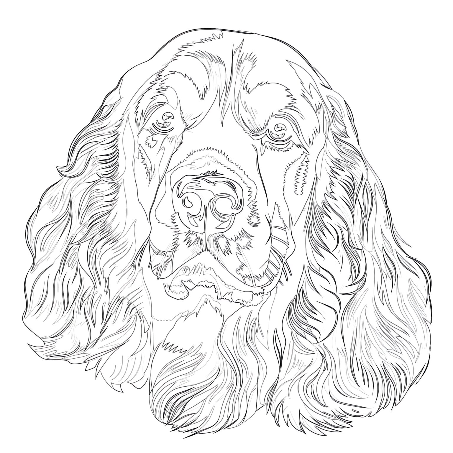 Cocker Spaniel Coloring Page | Coloring Pages Mimi Panda