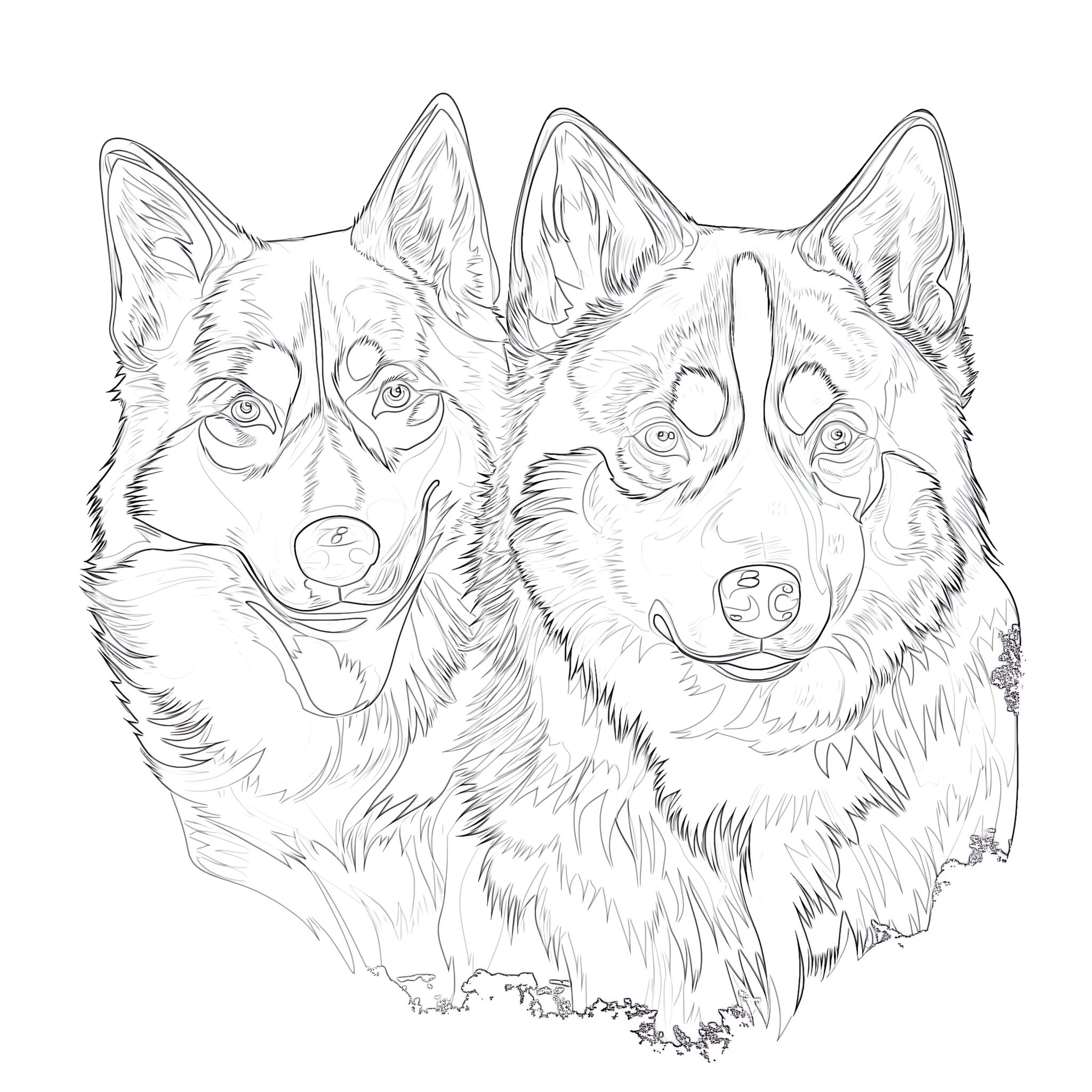 Coloring Pages Of Husky Dogs | Coloring Pages Mimi Panda