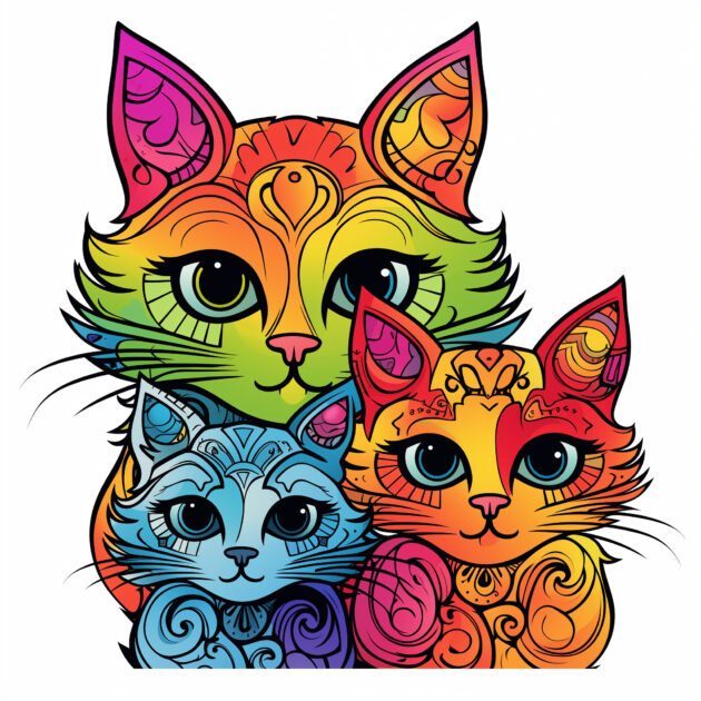 International Cat Day Coloring Page | Coloring Pages Mimi Panda
