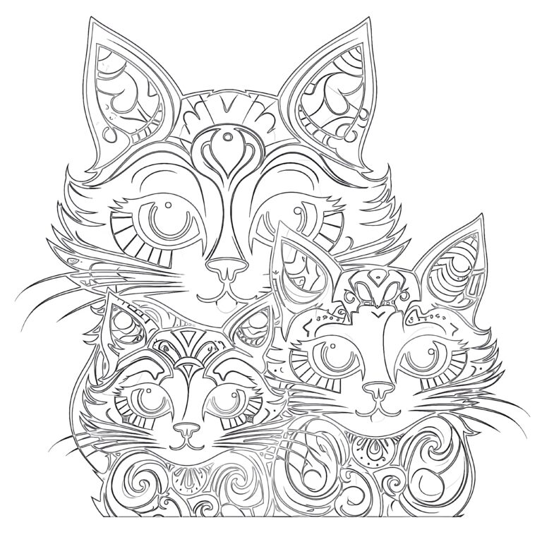 Different Cat Paws Coloring Page | Coloring Pages Mimi Panda