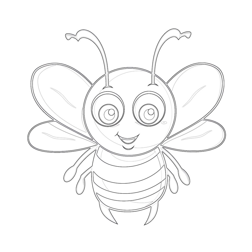 Cute Bee Coloring Pages | Coloring Pages Mimi Panda