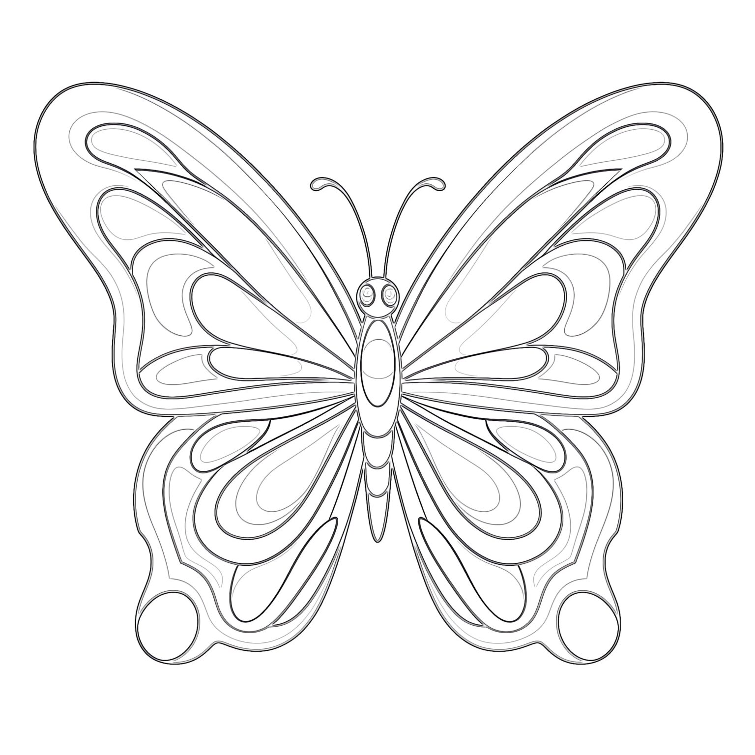 Cute Butterfly Coloring Pages | Coloring Pages Mimi Panda