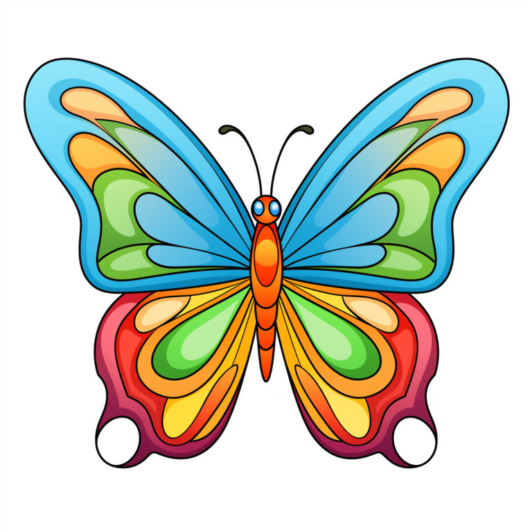 Cute Butterfly Coloring Pages | Coloring Pages Mimi Panda