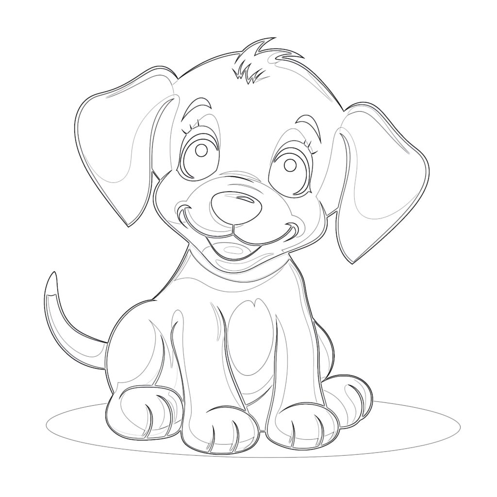 Cute Puppy Dog Coloring Pages | Coloring Pages Mimi Panda