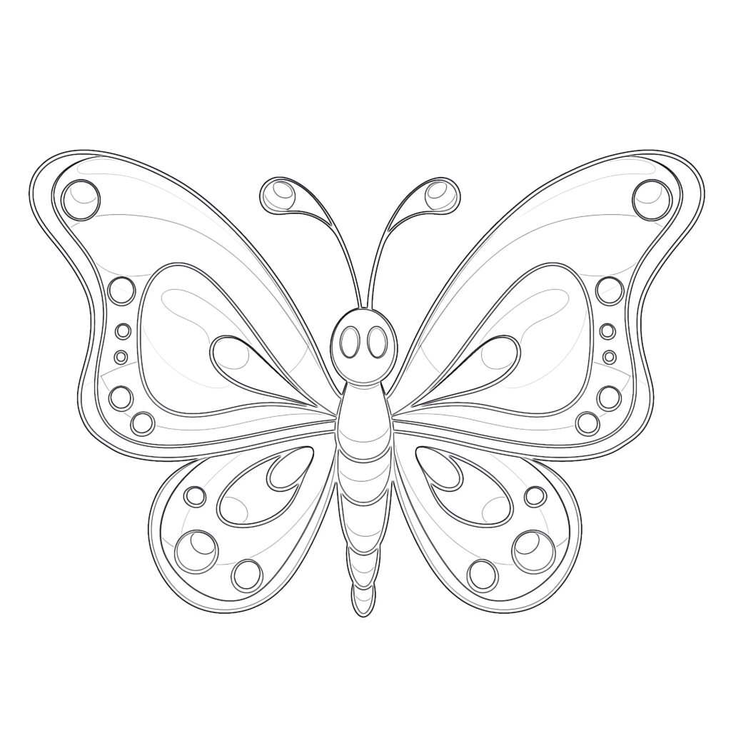 Free Butterfly Coloring Pages For Preschoolers | Coloring Pages Mimi Panda