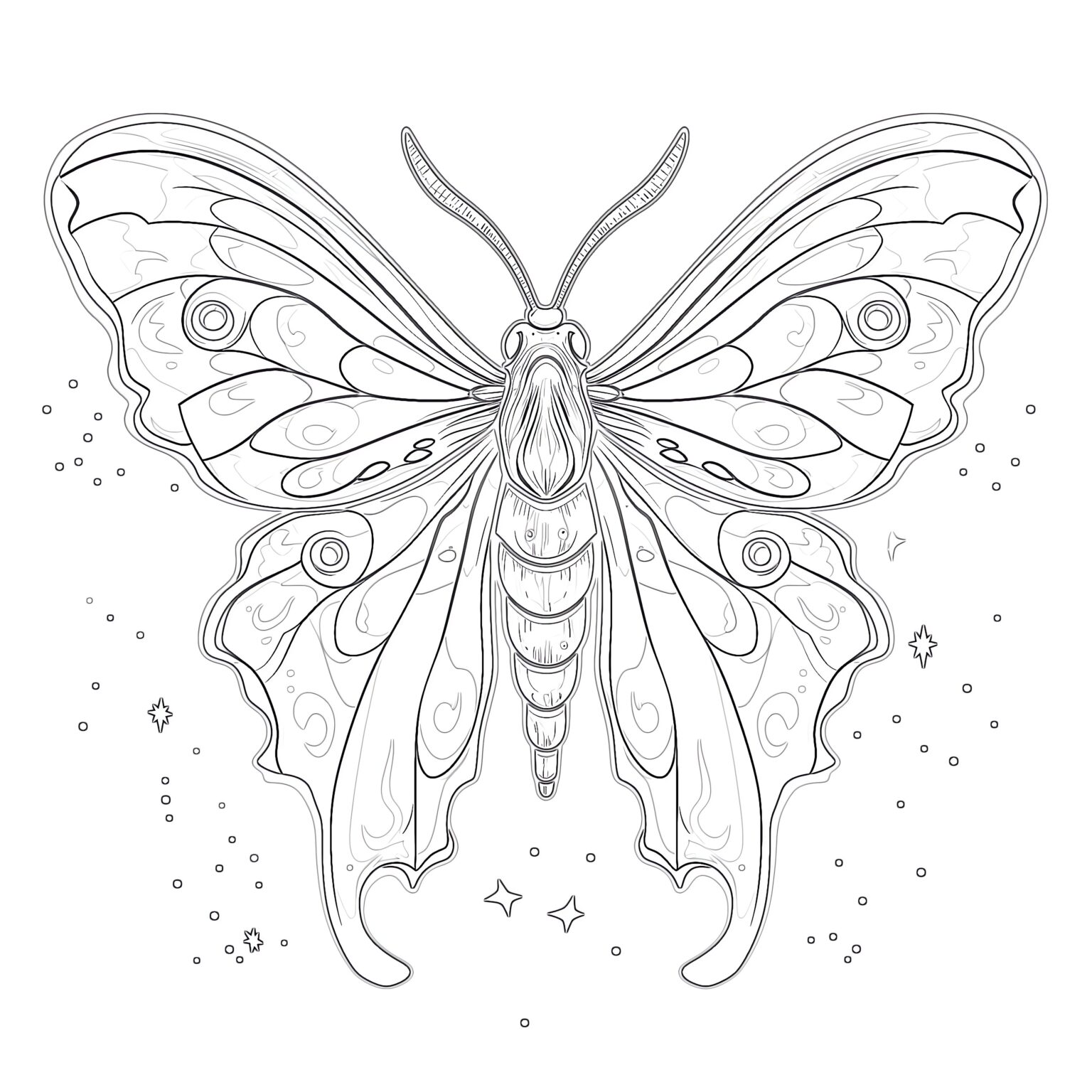 Luna Moth Coloring Page Coloring Pages Mimi Panda