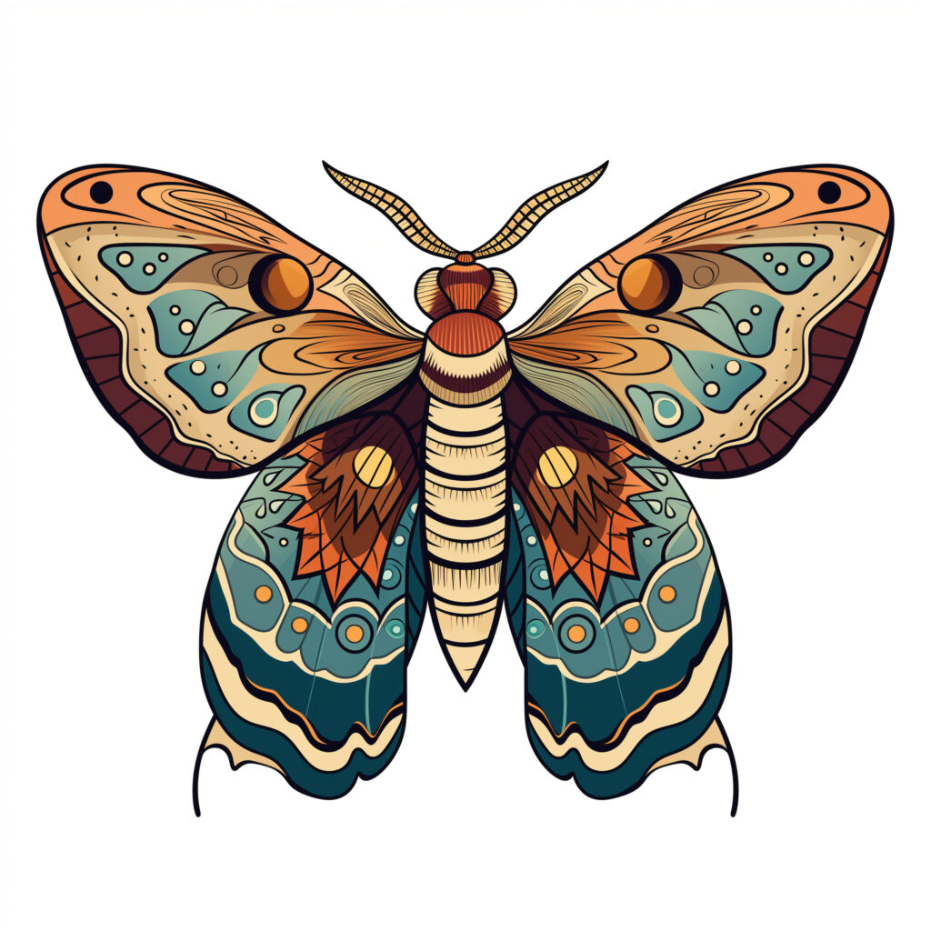 Moth Coloring Page | Coloring Pages Mimi Panda