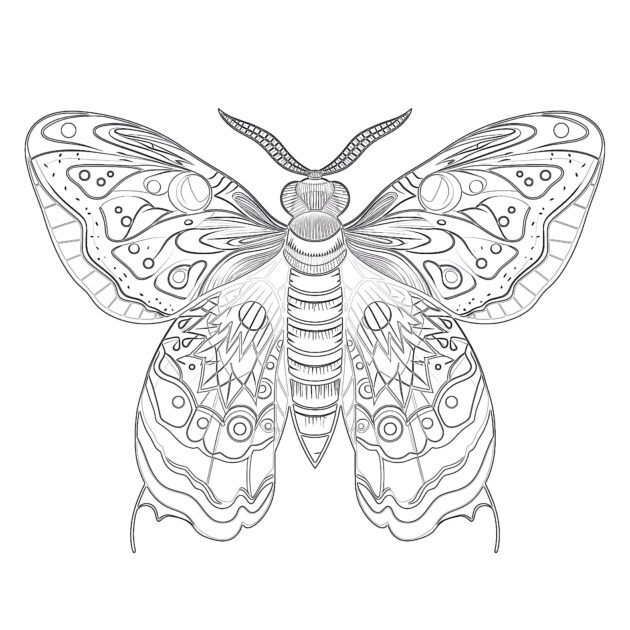 Moth Coloring Page | Coloring Pages Mimi Panda