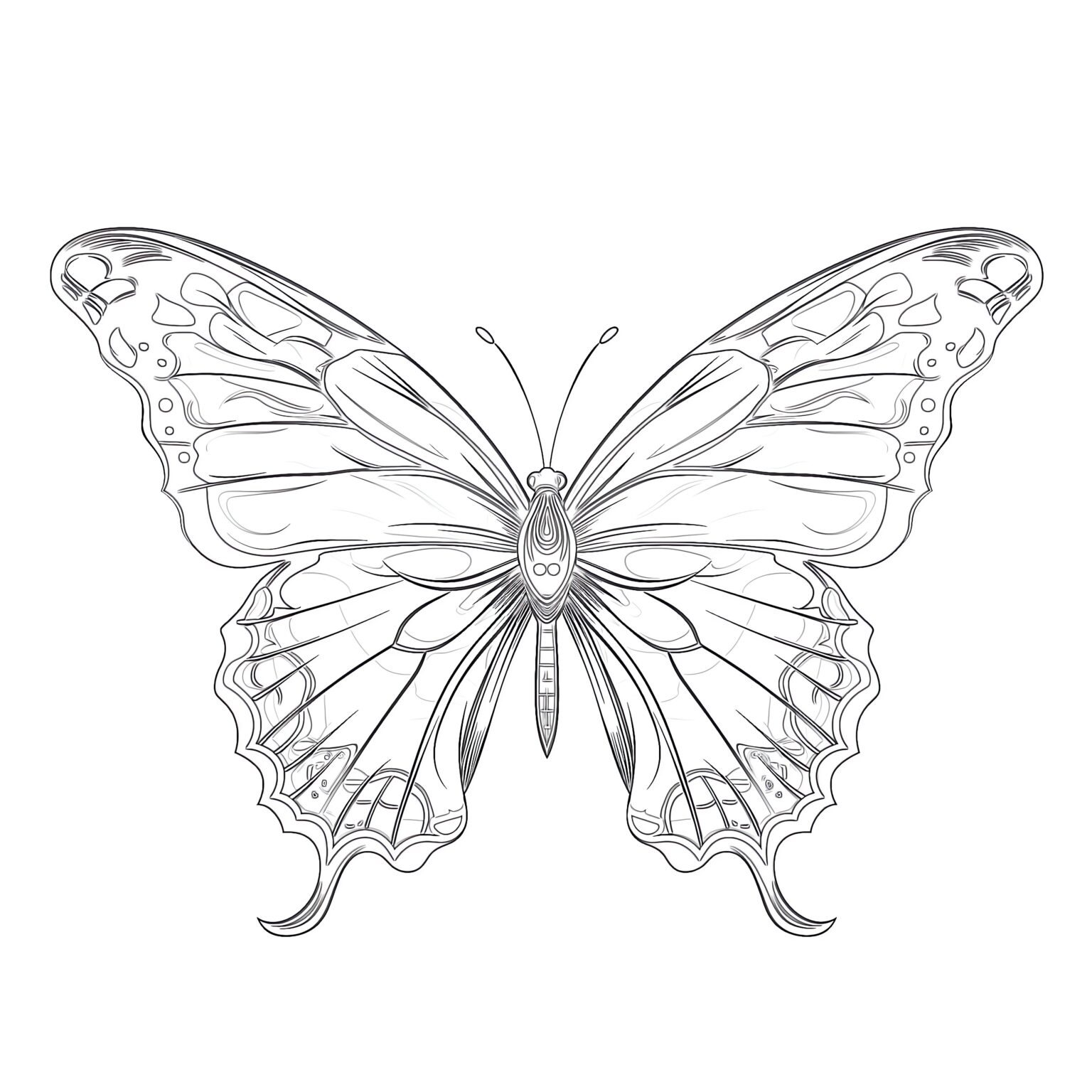 Colorful Butterflies Coloring Page | Coloring Pages Mimi Panda