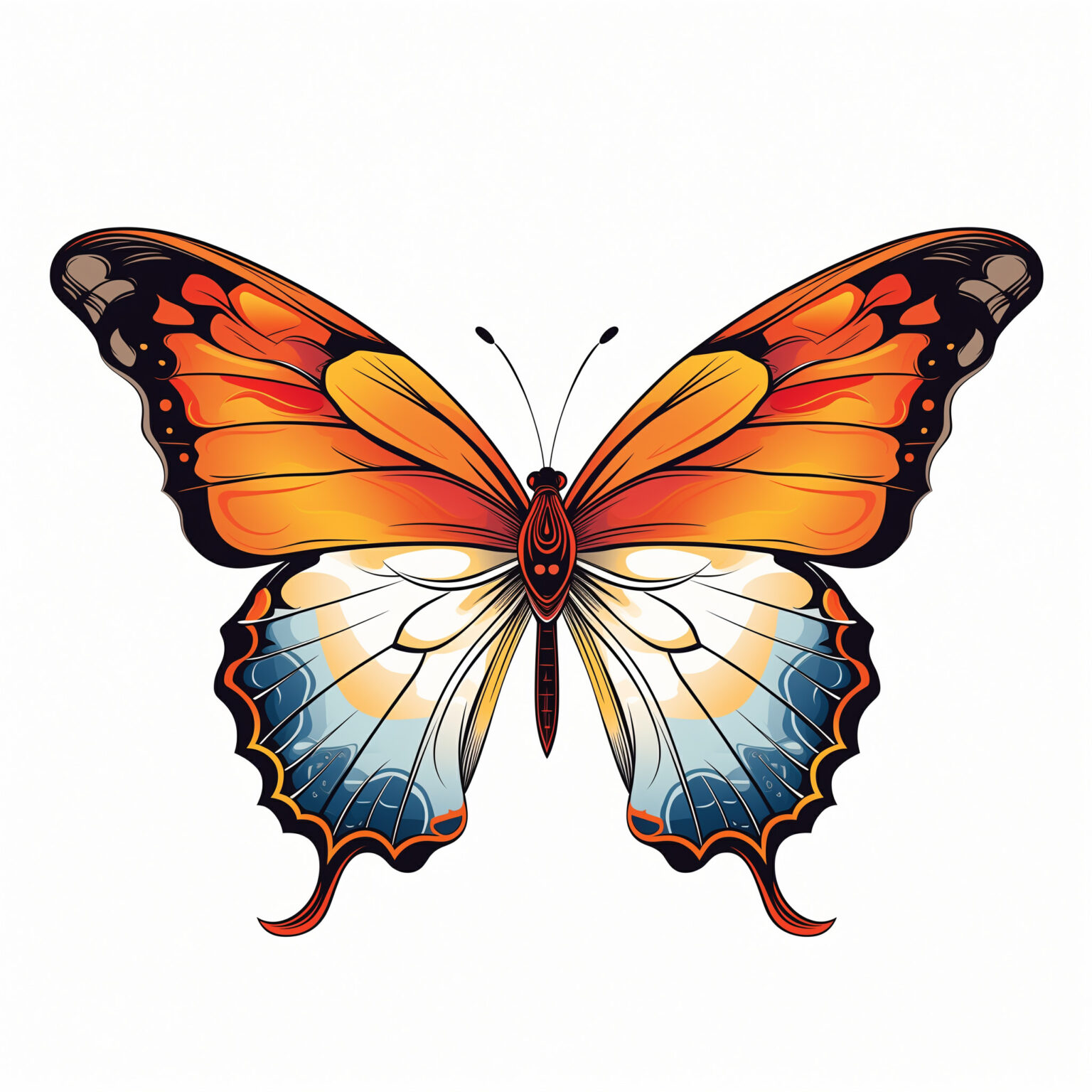 Colorful Butterflies Coloring Page | Coloring Pages Mimi Panda