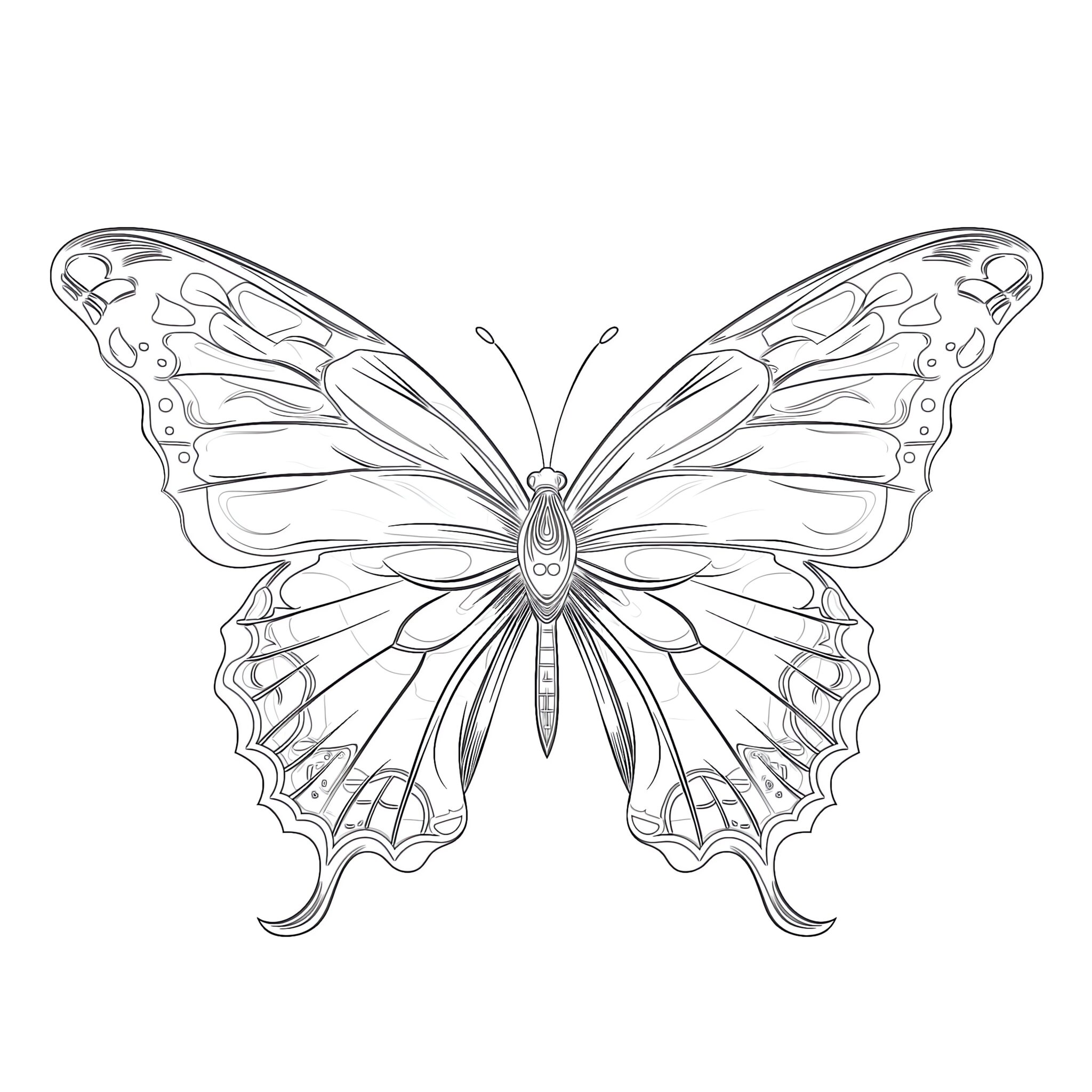 Colorful Butterflies Coloring Page | Coloring Pages Mimi Panda