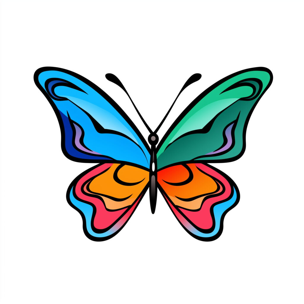 Simple Butterfly Coloring Page | Coloring Pages Mimi Panda