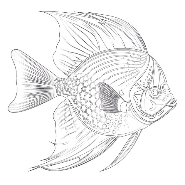 Angelfish Coloring Page | Coloring Pages Mimi Panda