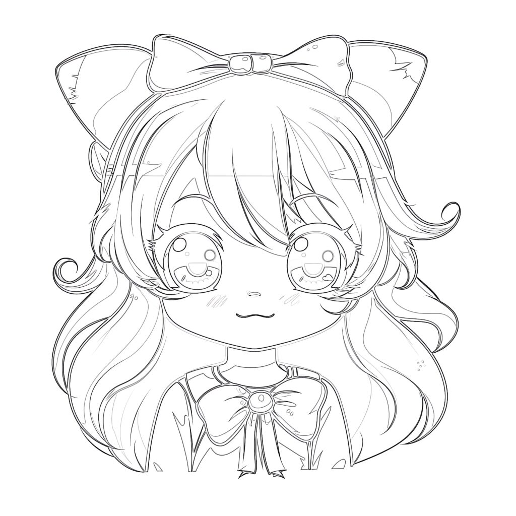 Anime Coloring Pages Easy | Coloring Pages Mimi Panda