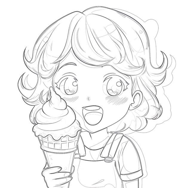 Image de coloriage d'anime | Pages à Colorier Mimi Panda