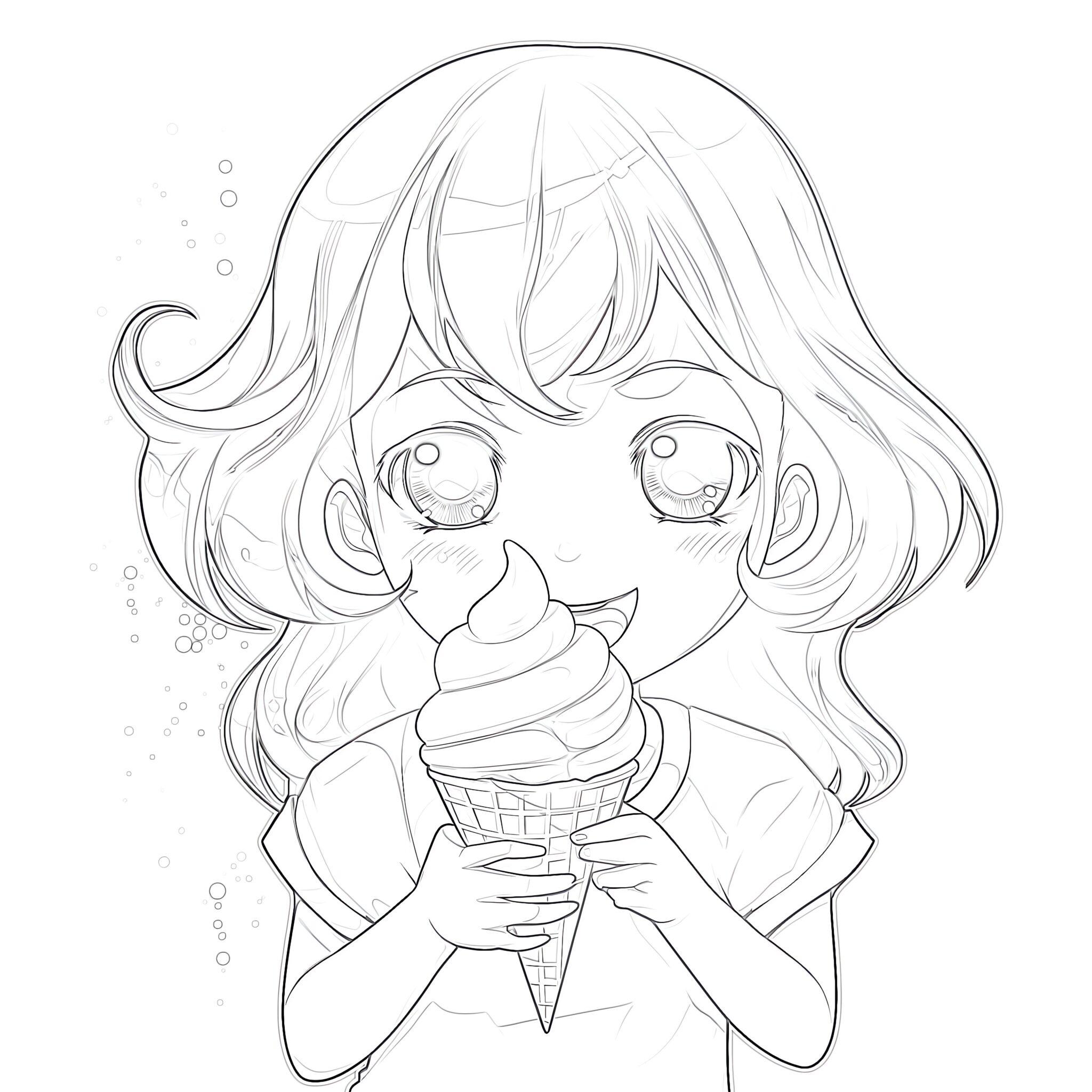 Anime Printable Coloring Sheets | Coloring Pages Mimi Panda