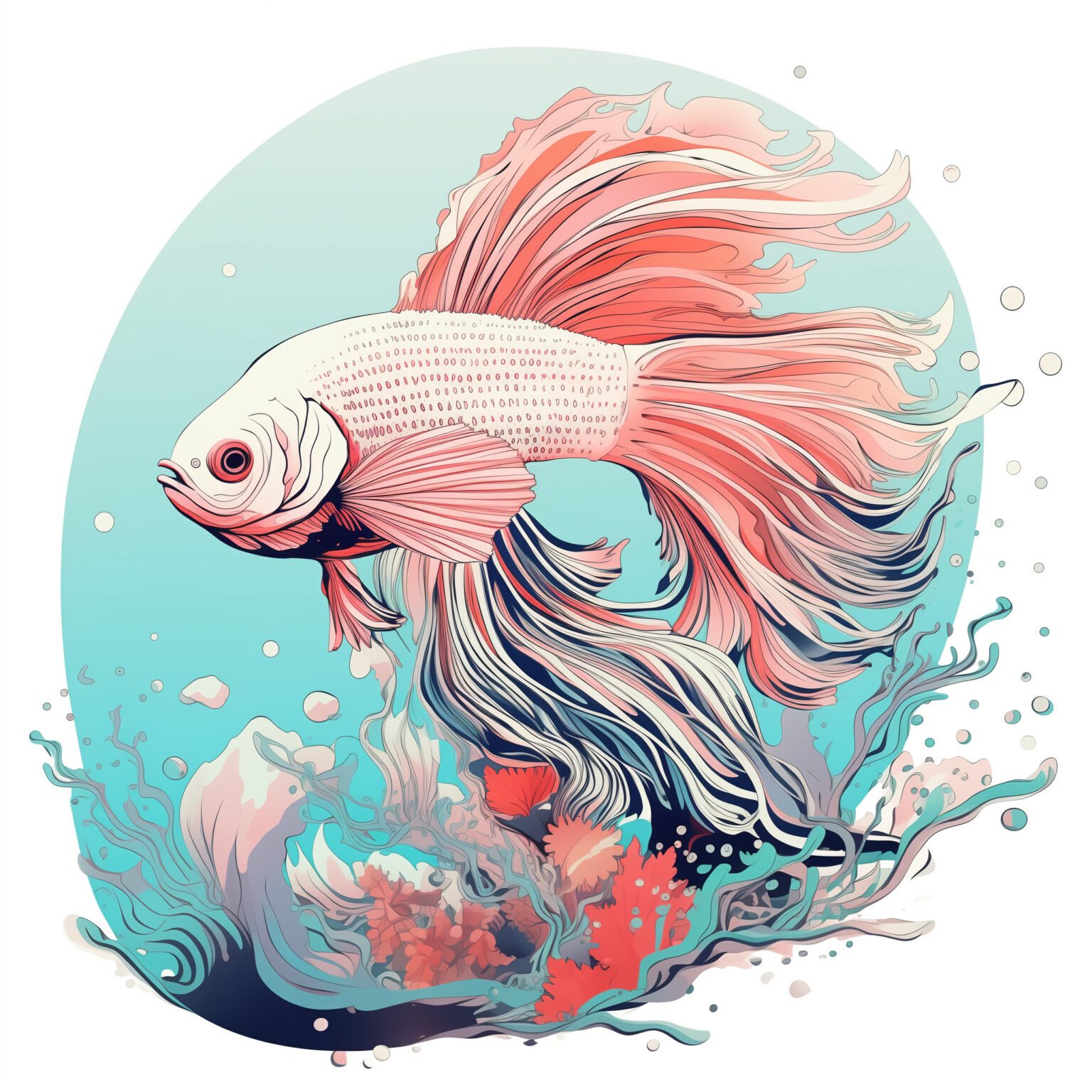 Beta Fish Coloring Pages | Coloring Pages Mimi Panda