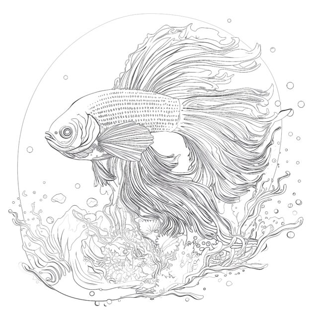 Beta Fish Coloring Pages | Coloring Pages Mimi Panda