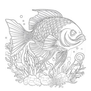 Big Fish Coloring Page | Coloring Pages Mimi Panda